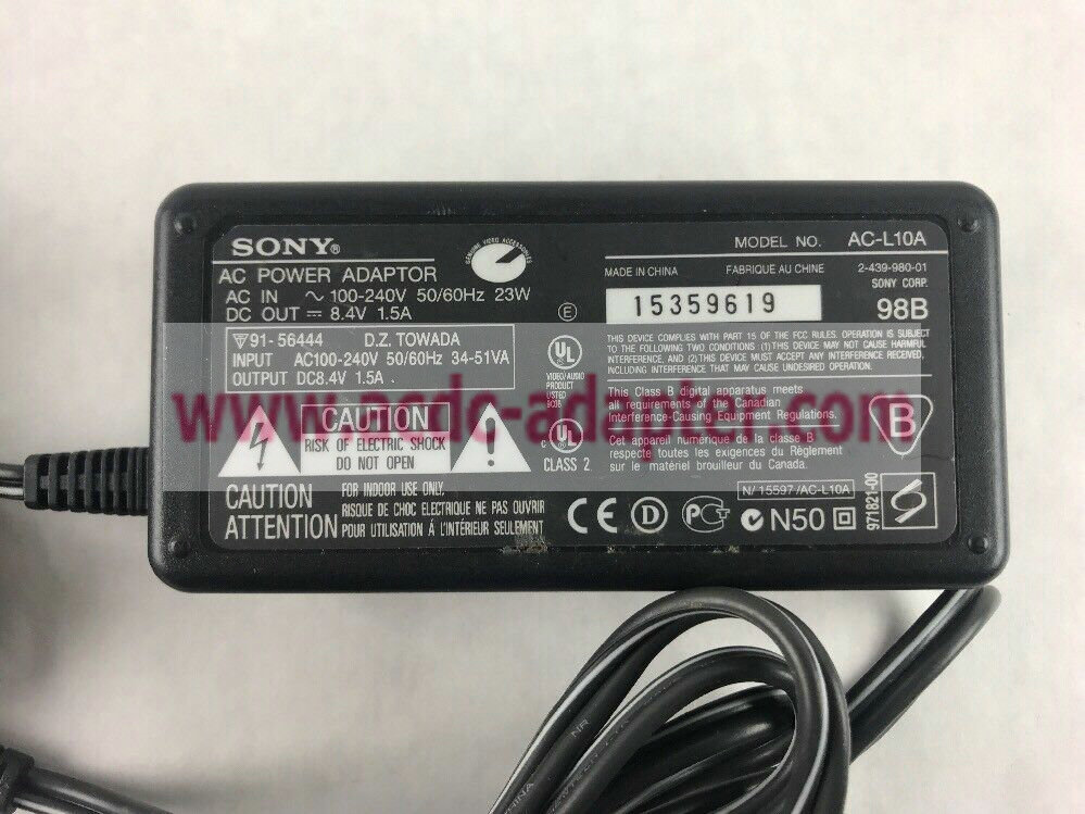 New Sony AC-L10A DC 8.4V 1.5A AC Power Adapter Handycam Camcorder [New ...
